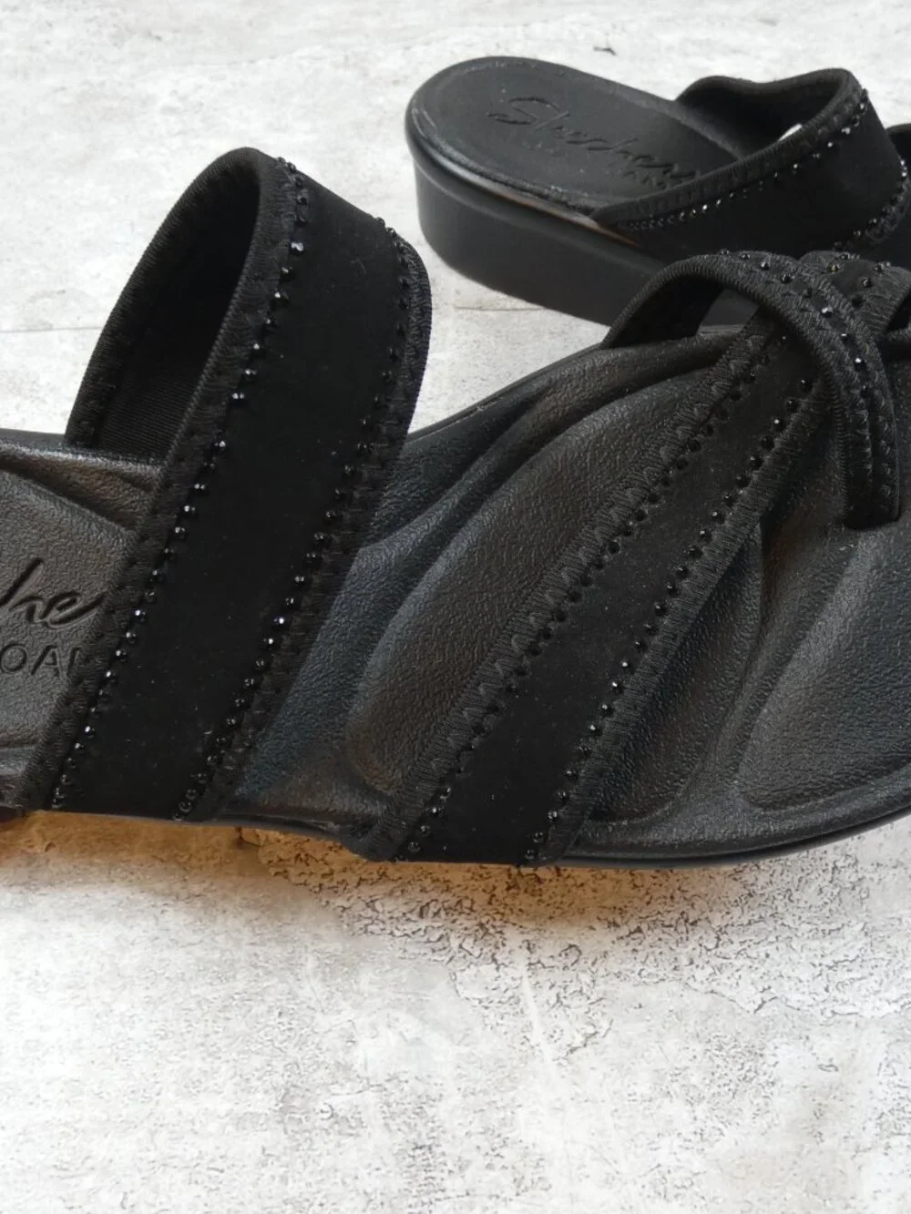 Skechers | Shoes | Skechers Sandal Lightweight Luxe Foam Sparkle Post ...